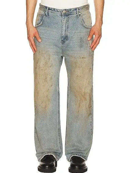 Andersson Bell Destroyed Wide Leg Jeans - Blue