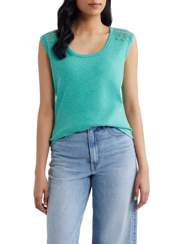 CITY BLUES Ribbed Acid Wash Tank - Kelly