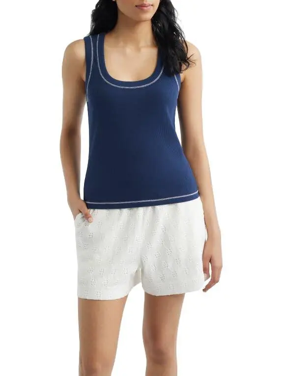 CITY BLUES Square Neck Tank - Navy