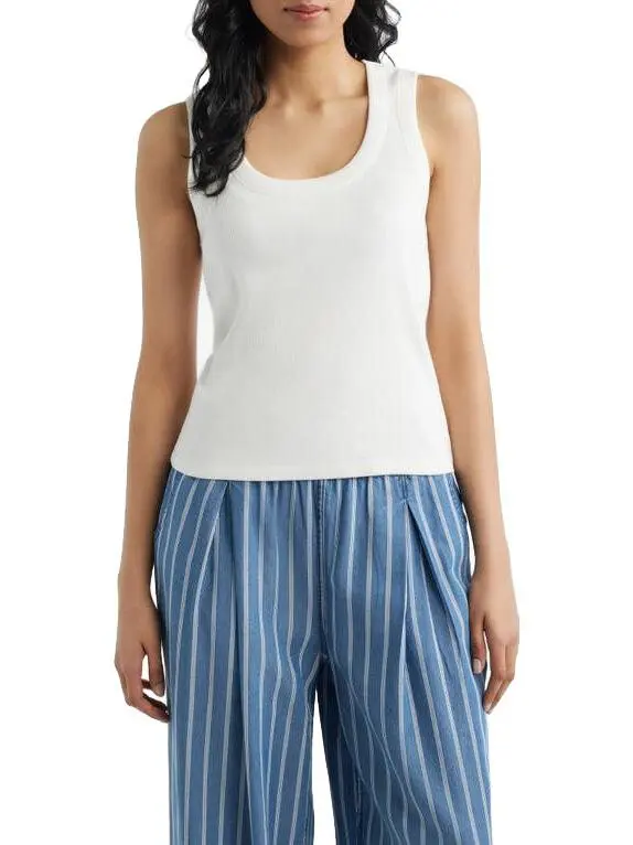 CITY BLUES Square Neck Tank - White