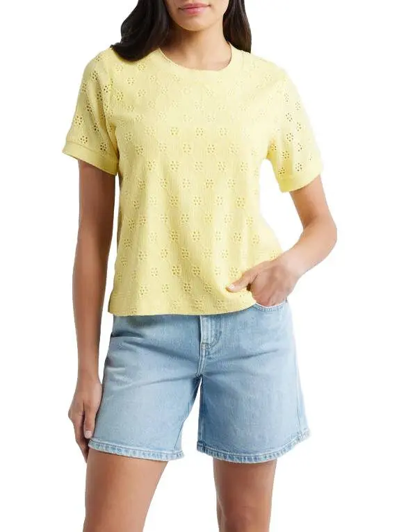 CITY BLUES Eyelet T-shirt - Sunshine
