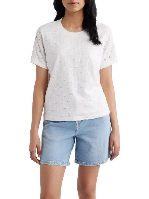 CITY BLUES Eyelet T-shirt - White