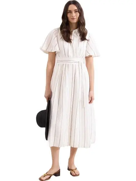 PHASE EIGHT Marielle Striped Shirt Dress - White