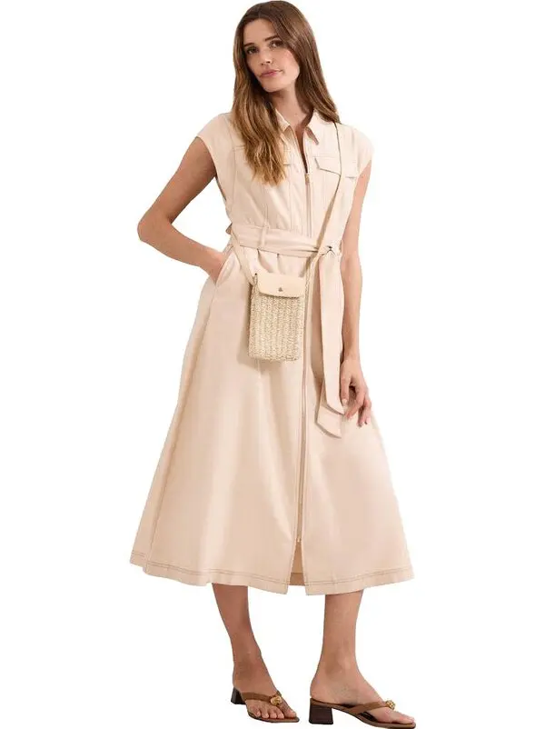 PHASE EIGHT Alira Utility Midi Dress - Stone