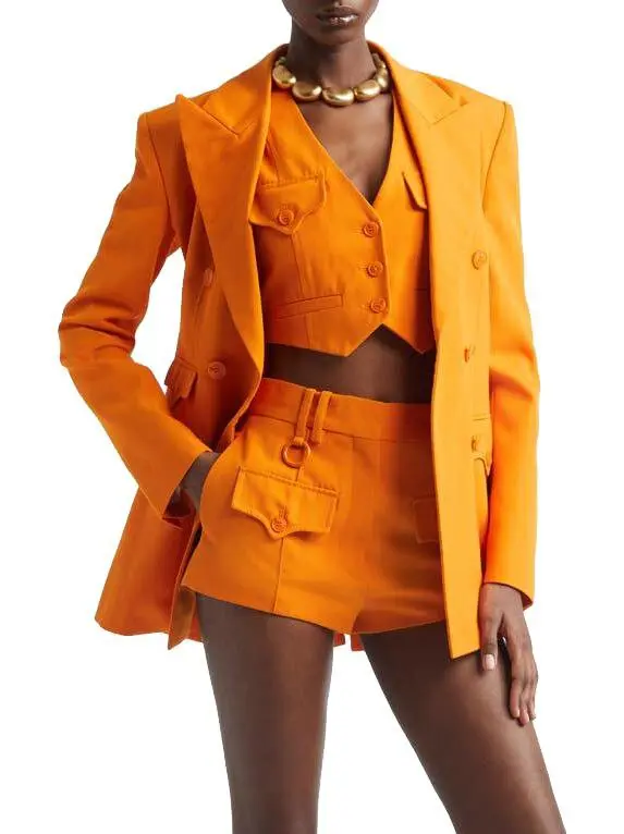 Zimmermann Alchemy Double Breasted Blazer - Sunset Orange