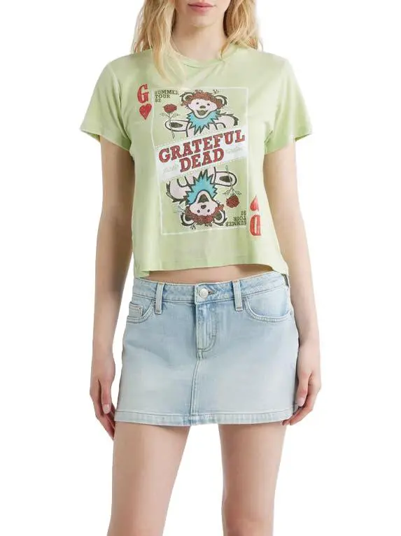Daydreamer Grateful Dead Playing Card Graphic T-shirt - Seafoam Green