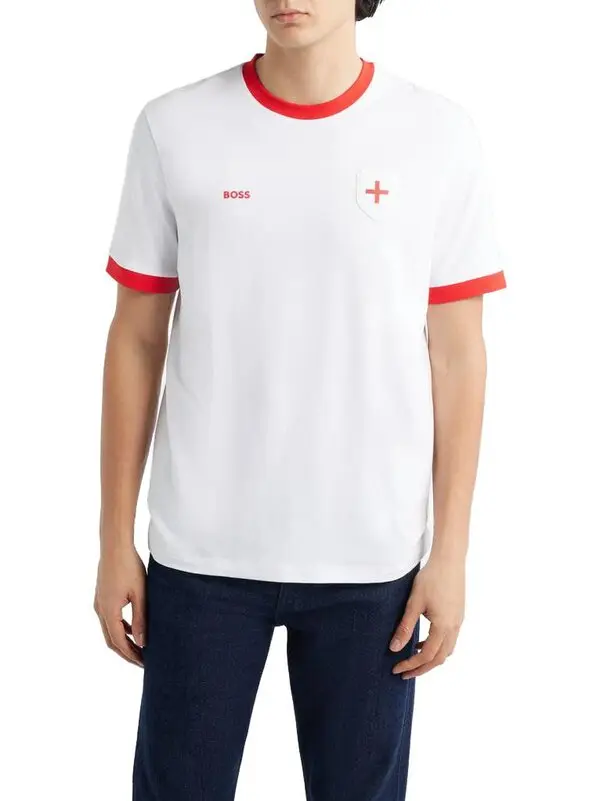 BOSS Lux Stretch Cotton Graphic T-shirt - England