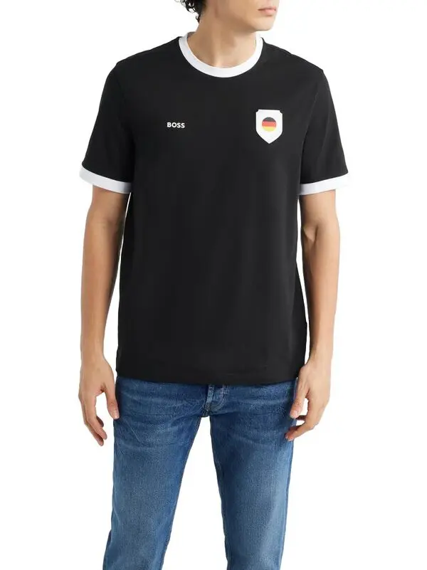 BOSS Lux Stretch Cotton Graphic T-shirt - Germany/black
