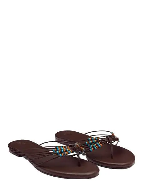 REFORMATION Jessica Flat Thong Sandal - Espresso Leather
