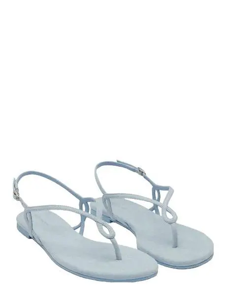 REFORMATION Luna Flat Sandal - Mist Suede
