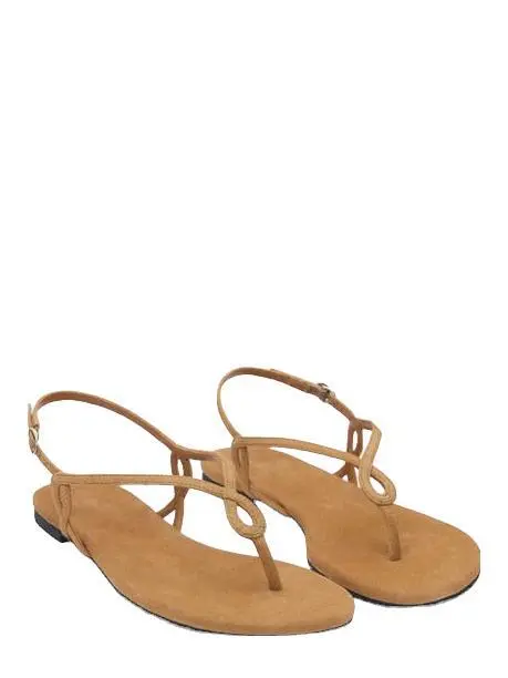 REFORMATION Luna Flat Sandal - Peanut Butter Suede