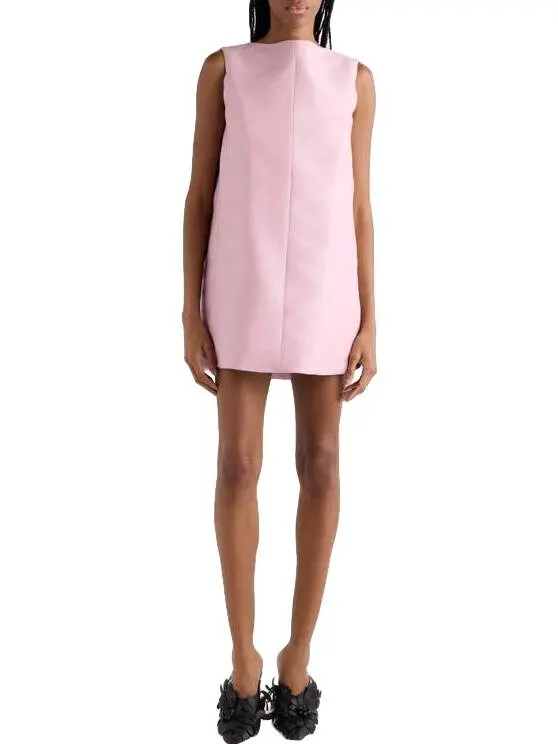 Balenciaga Wool & Silk Faille Minidress - Dusty Pink