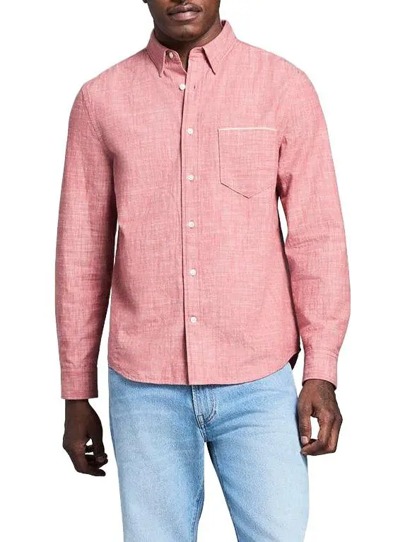 Billy Reid Slub Cotton Msl Button-up Shirt - Washed Umber