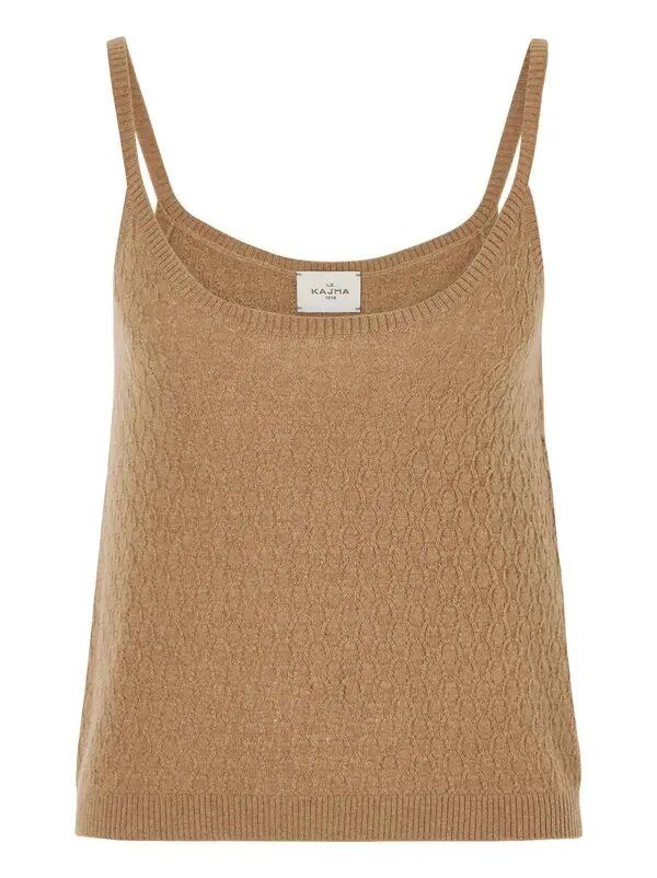 Le Kasha Fregene Pointelle-knit Cashmere Tank - Brown