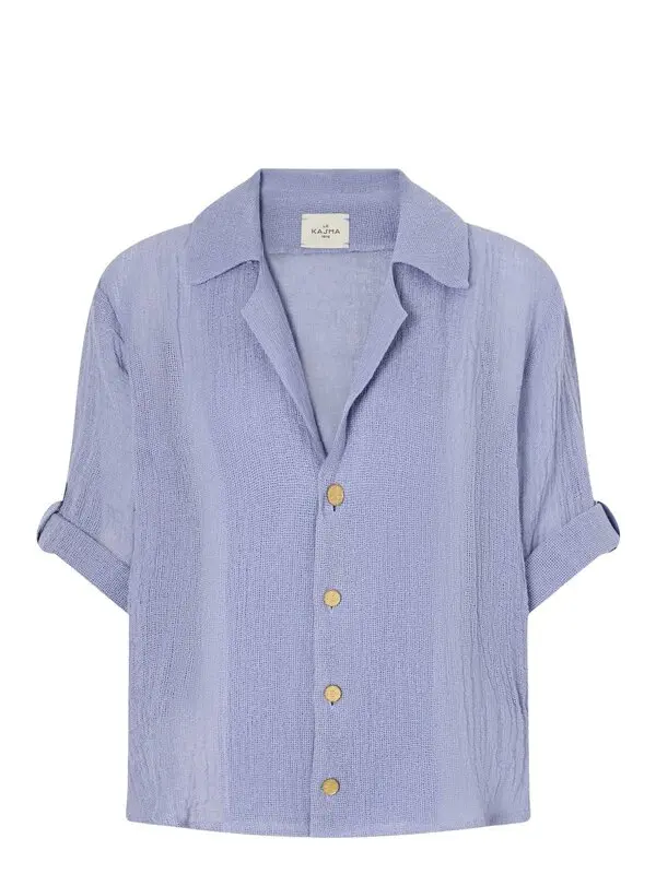 Le Kasha Minqar Linen Shirt - Blue