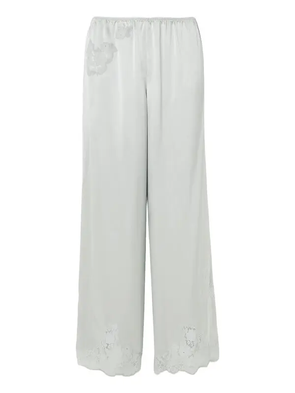 DÔEN Lavon Lace-trimmed Wide-leg Pants - Blue