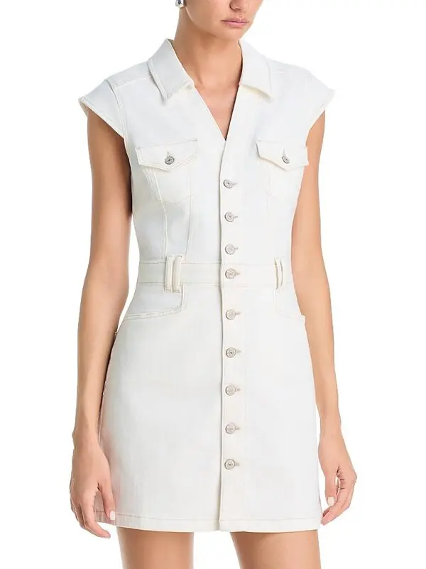Paige Jaxsyn Denim Shirt Dress - Toasted Ecru