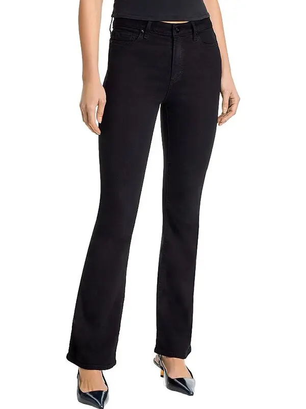 Paige Laurel Canyon High-rise Petite Boot-cut Jeans - Black Shadow