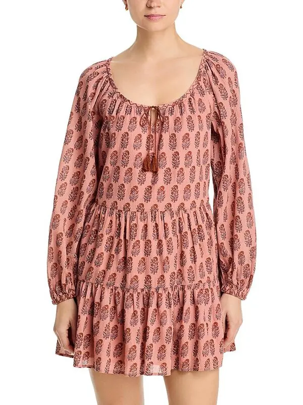 Paige Boardwalk Tiered Mini Dress - Salmon Multi