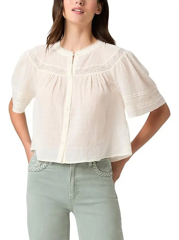 Paige Pasadena Button Front Blouse - Ivory