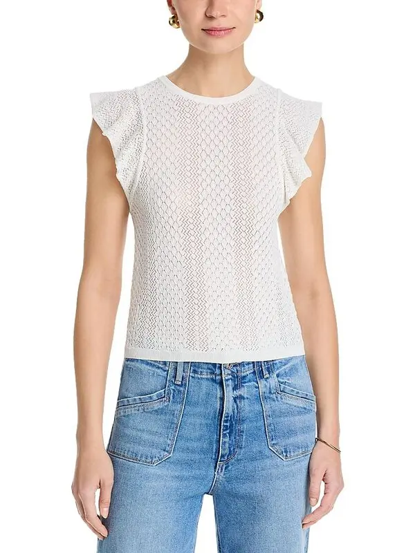 Paige Margot Ruffle Sleeve Tank - White