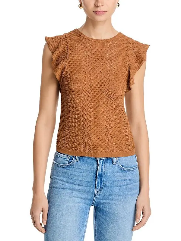 Paige Margot Ruffle Sleeve Tank - Desert Brown