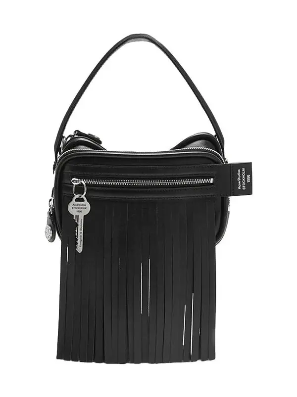 Acne Studios Camero Kit Fringe Leather Handbag - Black