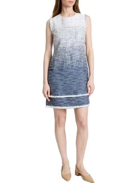Santorelli Aretha Sleeveless Shift Ombre Dress - Blue Aura