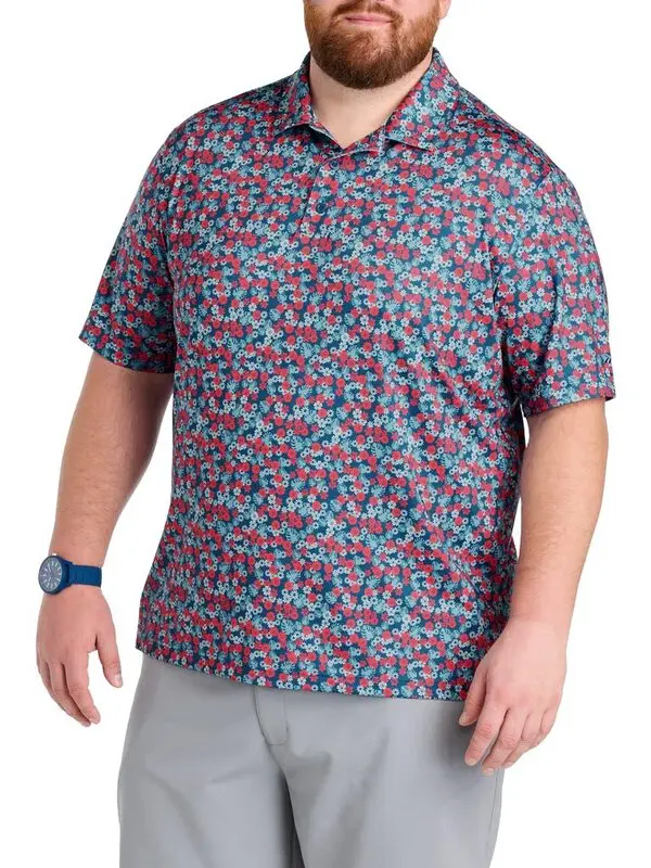REEBOK Big & Tall Island Floral Americana Polo Shirt - Multi