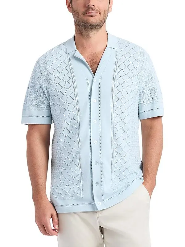 Robert Graham Delmar Short Sleeve Sweater - Light Blue