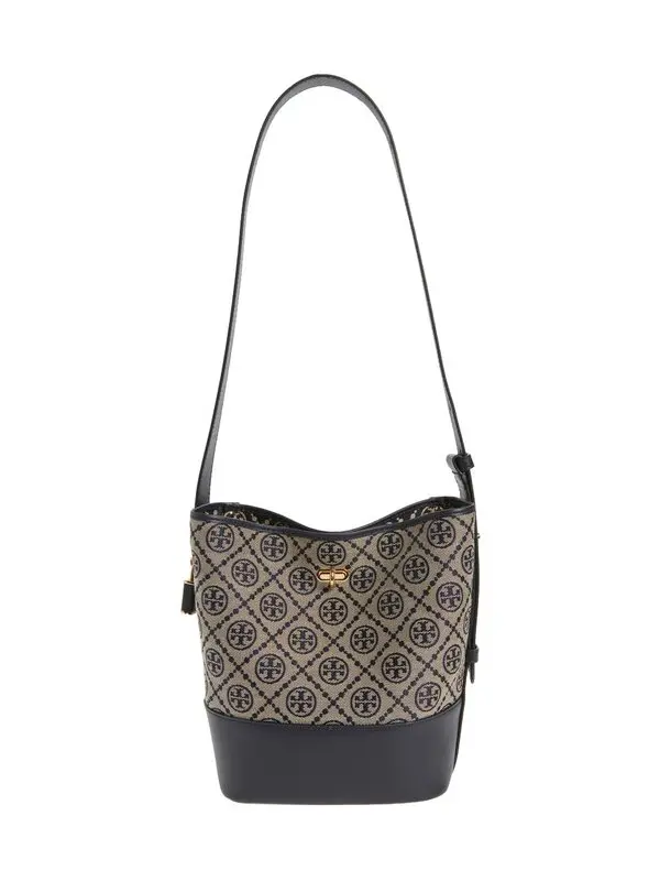 Tory Burch T Monogram Bucket Bag - Tory Navy