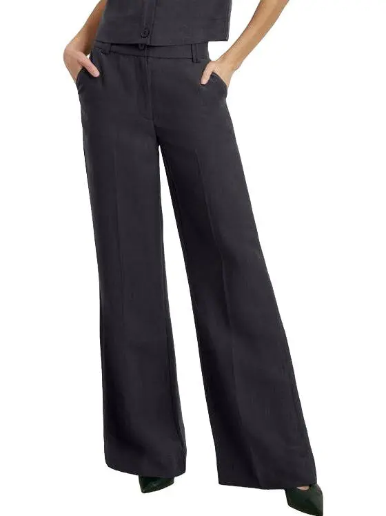FAVORITE DAUGHTER Pinstripe Wide Leg Pants - Navy