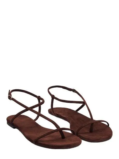 REFORMATION Pina Flat Sandal - Espresso Suede