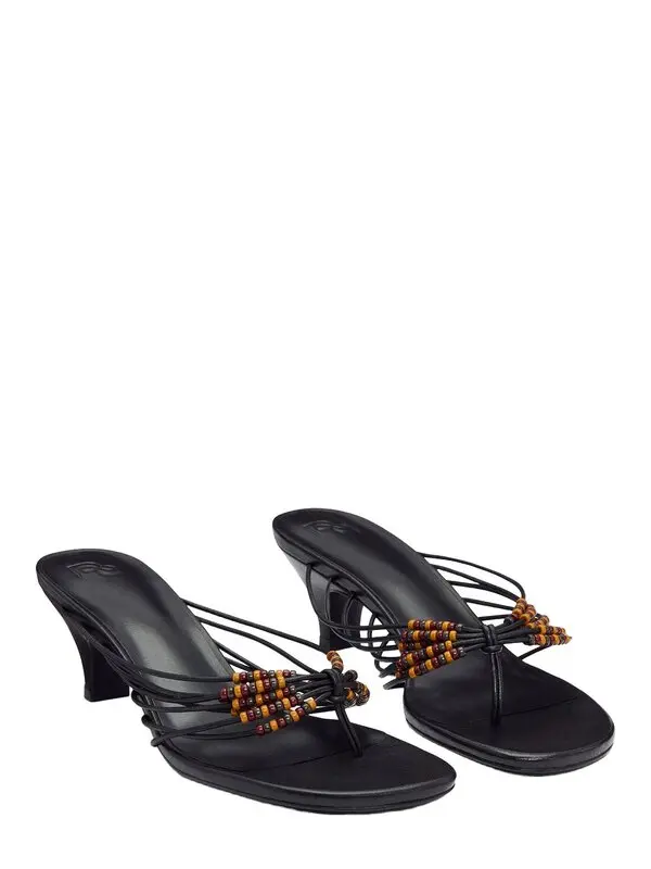 REFORMATION Jessica Thong Sandal - Black Leather