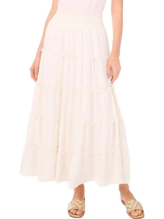 Vince Camuto Smock Waist Tiered Maxi Skirt - Neutral
