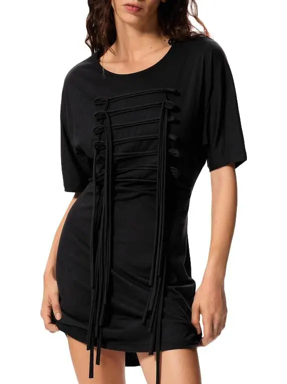 Desigual Open Back Mini T-shirt Dress - Black