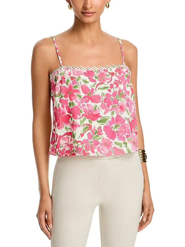 Aqua Lace Trim Cami Top - Pink Multi
