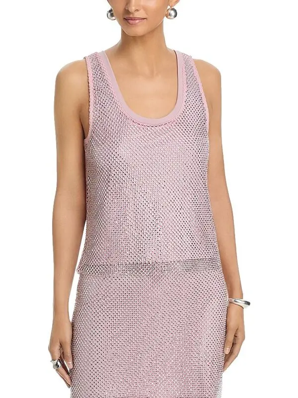 Aqua Crystal Mesh Top - Pink