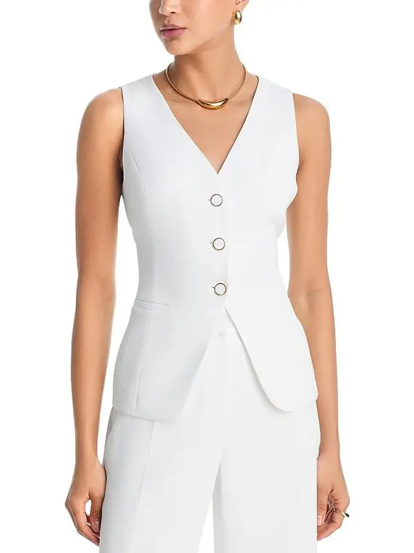 Aqua Sleeveless Vest - White