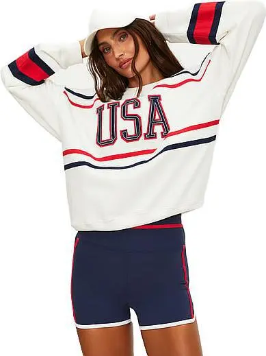 Victoria's Secret Beach Riot Devyn Oversized Sweatshirt - White,ivory