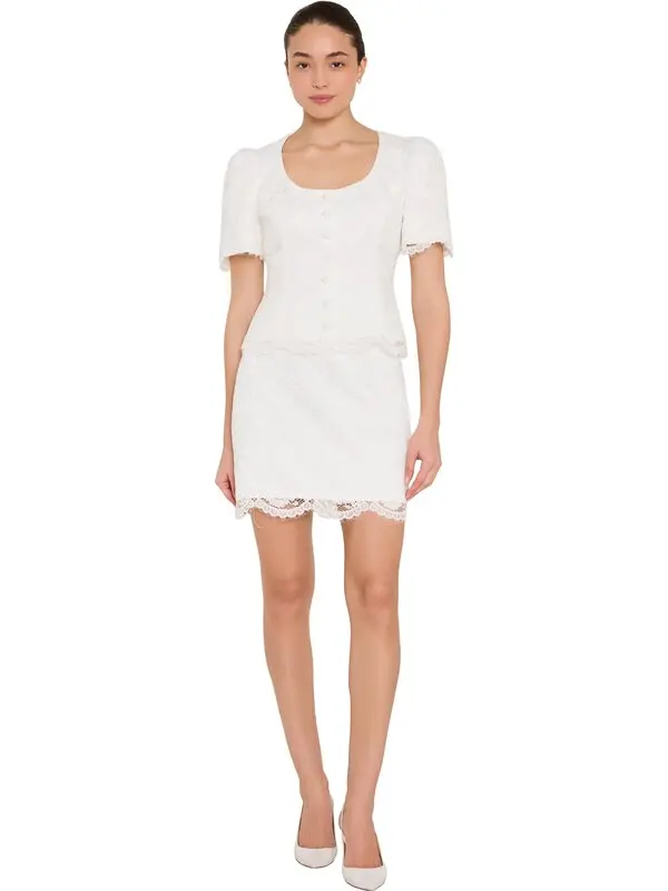 Amanda Uprichard Anahita Lace Mini Dress - Ivory