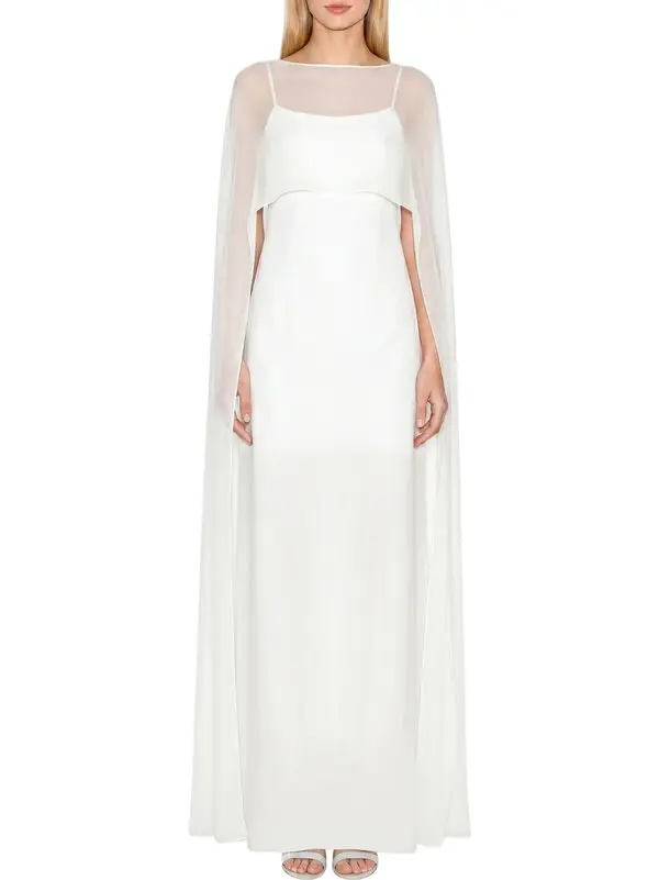 Amanda Uprichard Anastasia Cape Dress - Ivory