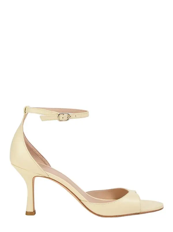 STUART WEITZMAN Isla Leather Sandals - Cream