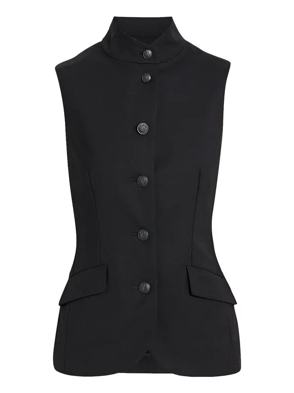 Rag & Bone Sadie Wool-blend Twill Vest - Black