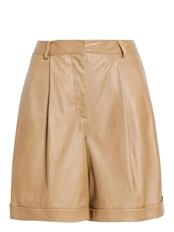 TWP Cisco Beach Leather Shorts - Camel