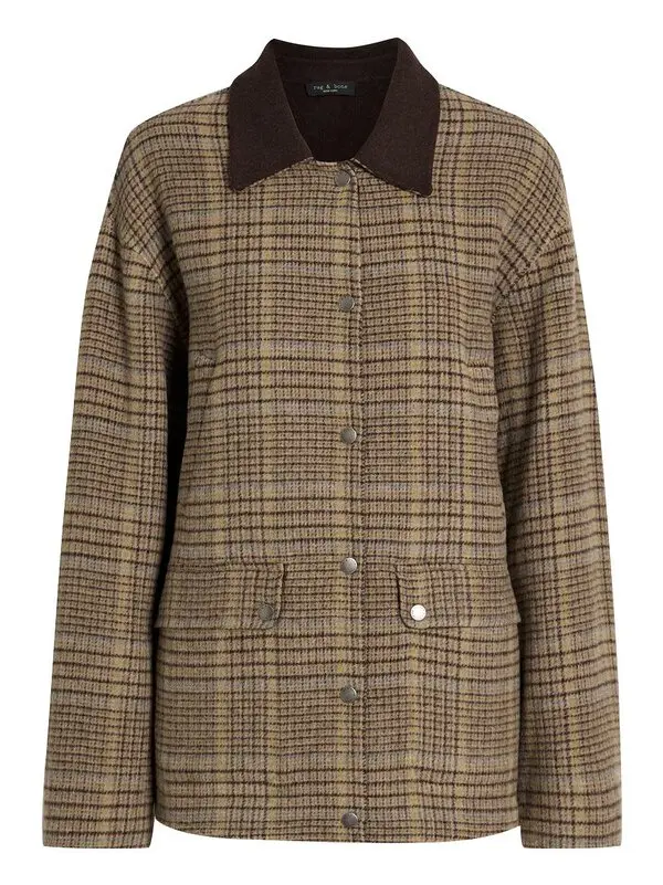 Rag & Bone Cassidy Checked Wool-blend Jacket - Chocolate