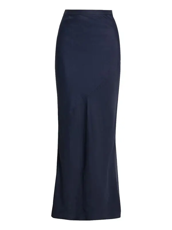TWP Satin Maxi Skirt - Midnight Blue