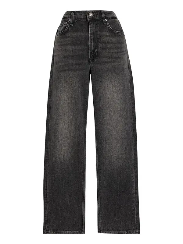 Rag & Bone Harlow Mid-rise Straight-leg Jeans - Charcoal