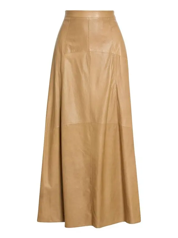 TWP Kennedy Leather Maxi Skirt - Camel