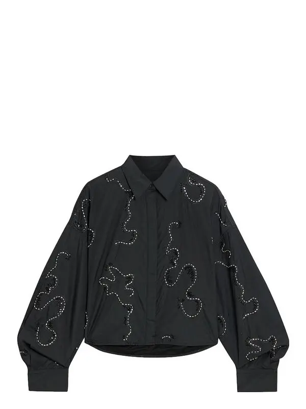 Rag & Bone Beatrice Cropped Cotton-poplin Shirt - Black
